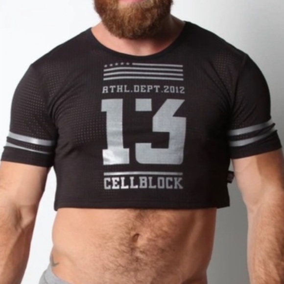 Cellblock13 | Shirts | Cellblock 3 Black Relay Mesh Cutoff Football ...